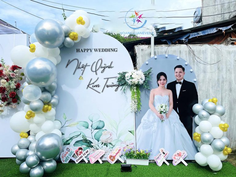 Backdrop đón khách lễ cưới đẹp TC346