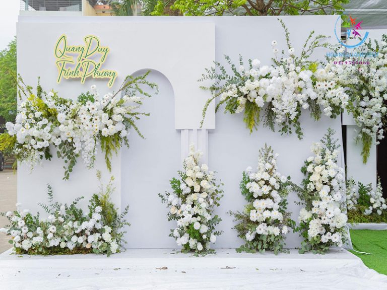 Backdrop đón khách lễ cưới đẹp TC346