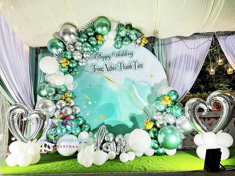 Backdrop đón khách lễ cưới đẹp TC346